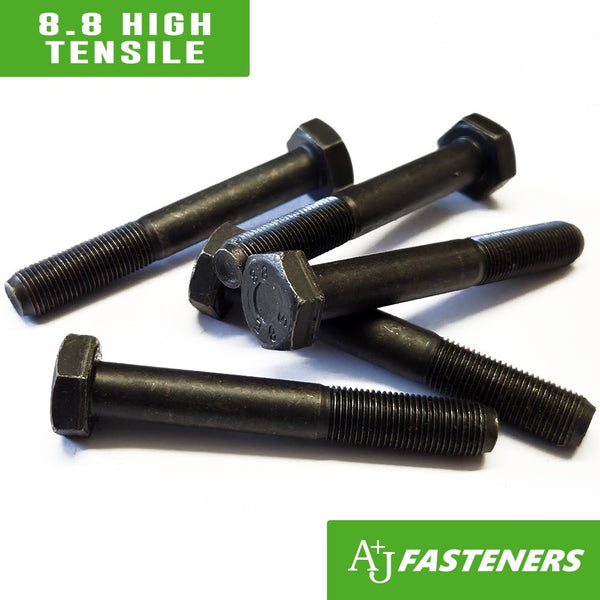 M10 M12 METRIC FINE THREAD x1.25 x1.5 HEX HEAD PLAIN BOLTS 8.8 GRADE D ...